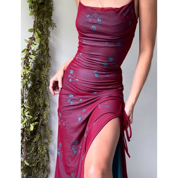 Masha and Jlynn | Dresses | Masha And Jlynn Layered Glitter Floral Gown ...